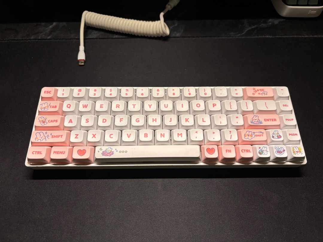 DK68 Mechanical Keyboard with Gateron Milky Yellow and PBT keycaps ...