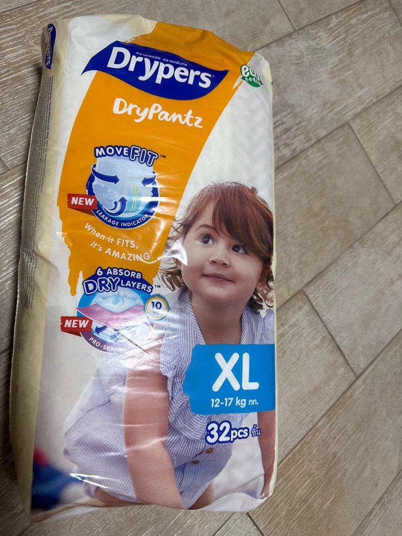Drypers DryPantz XL Diapers - 32pcs, Babies & Kids, Bathing & Changing ...