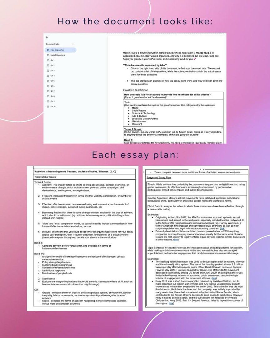 H1 GP P1 Essay Plans & Examples, Everything Else on Carousell