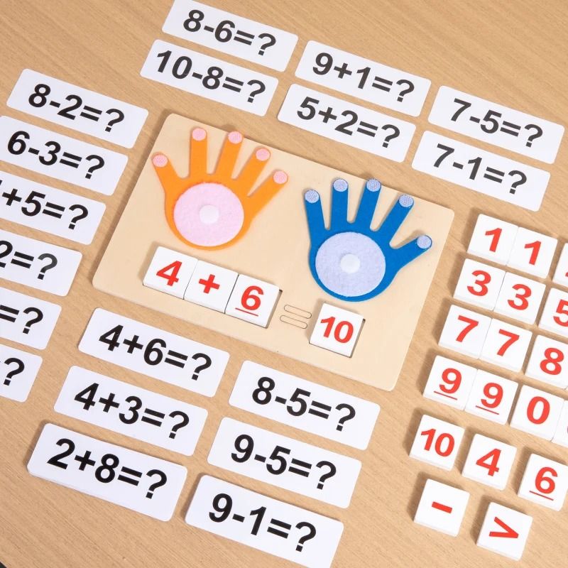Kid Montessori Toys Felt Finger Numbers Math Toy Children Counting ...