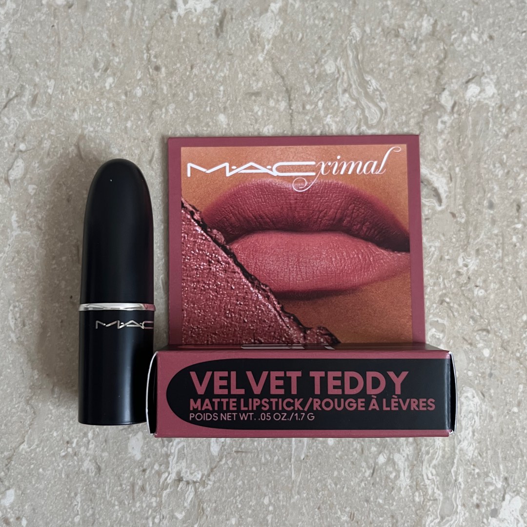 MAC Lipstick - Macximal Mini Velvet Teddy 1.7g, Beauty & Personal Care ...