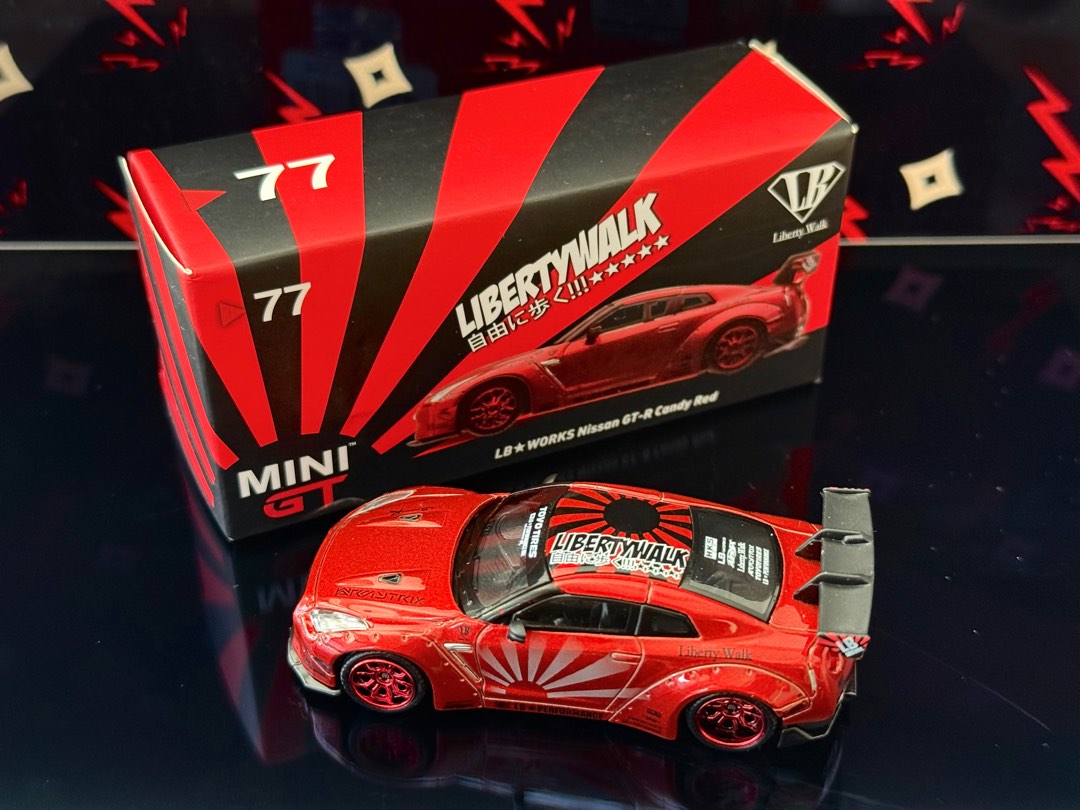 Mini GT 77 LB Works Nissan GT-R R35 Candy Red Liberty Walk about Hot ...