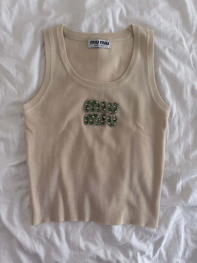 Miu miu ibiza sequin tank top, Women's Fashion, Tops, Sleeveless on ...