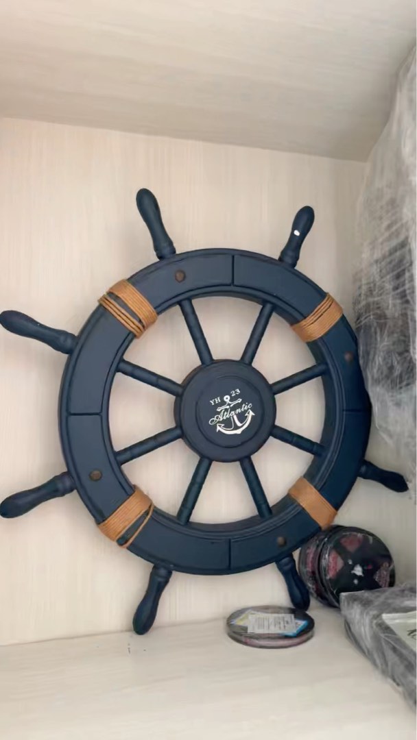 Ship Wheel Wall Art | Anchor Rope Decor | Coastal / Nautical Theme ...