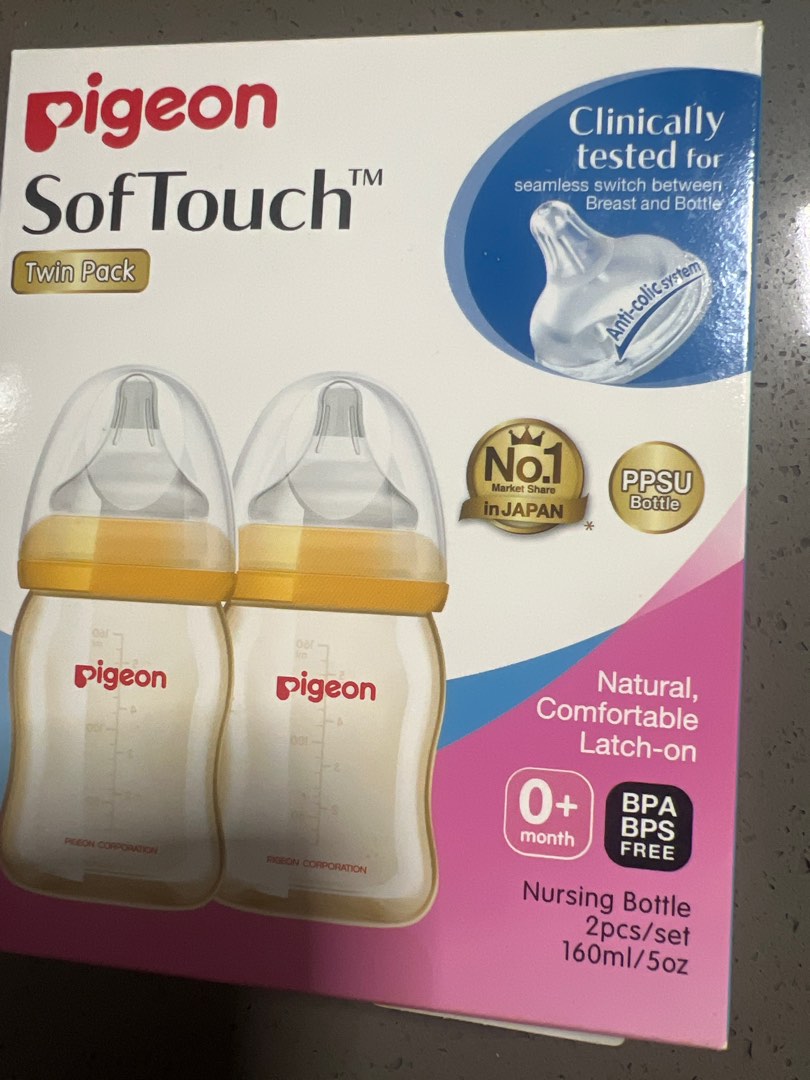 Pigeon SofTouch Peristaltic PLUS Twin Pack Nursing Bottle, Babies & Kids, Nursing & Feeding ...