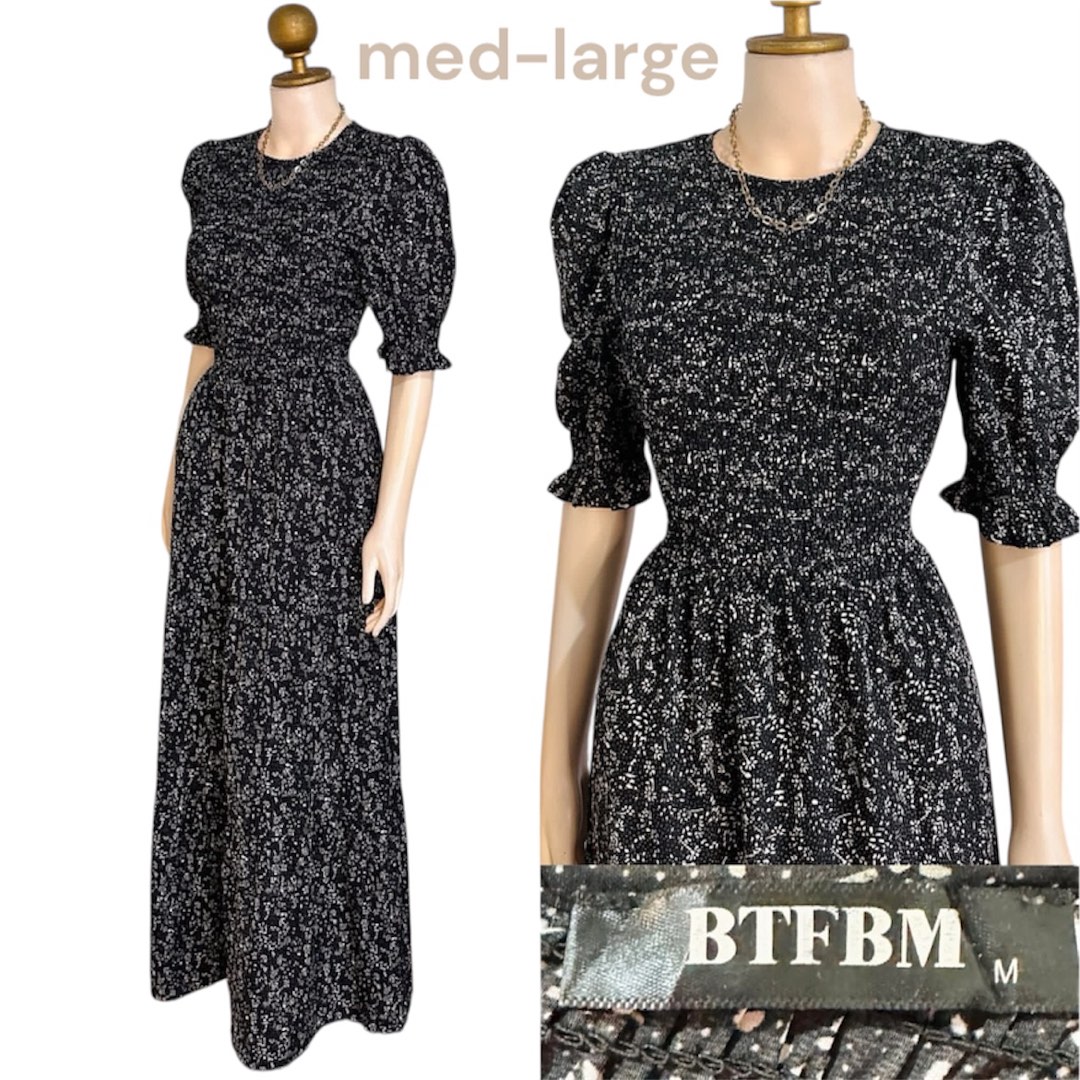 Puff sleeve super maxi dress, Women's Fashion, Dresses & Sets, Dresses ...