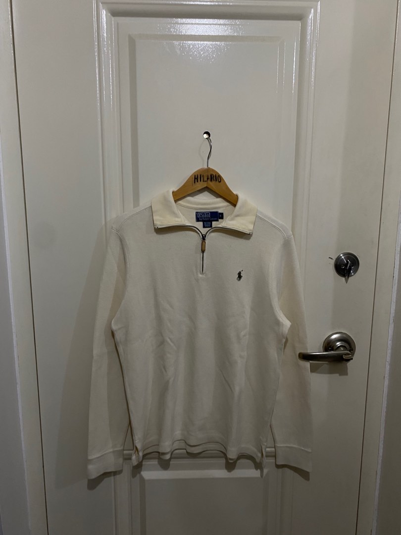 Ralph Lauren Cream Qzip, Men's Fashion, Coats, Jackets and Outerwear on ...