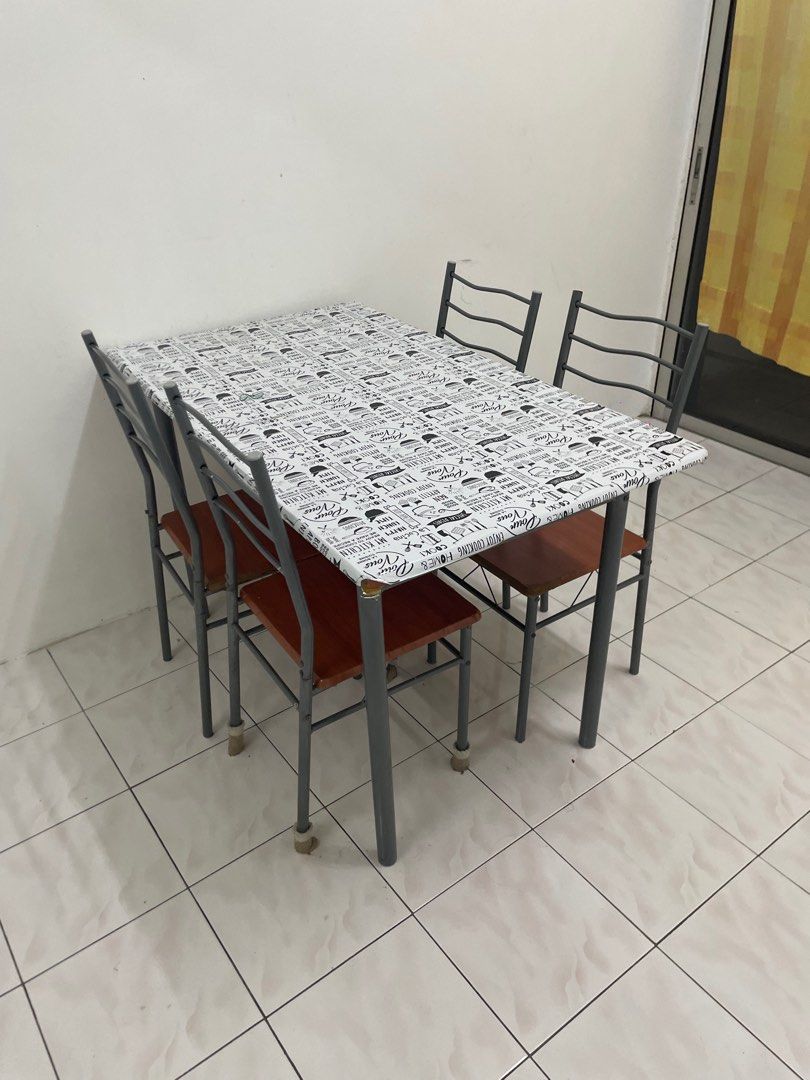Set Dining table / Meja makan, Furniture & Home Living, Furniture ...