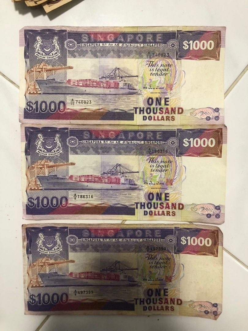 Singapore Old Notes $1000 Ship Series, Hobbies & Toys, Memorabilia ...