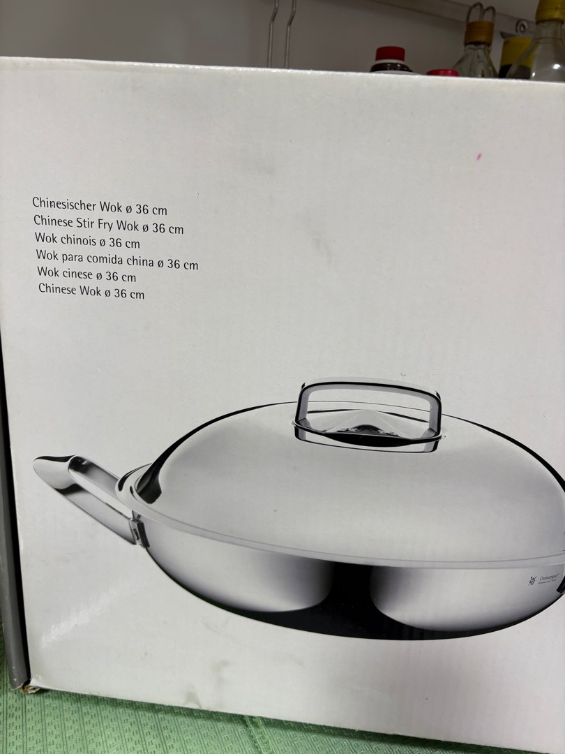 WMF Stainless Steel Wok, Furniture & Home Living, Kitchenware ...