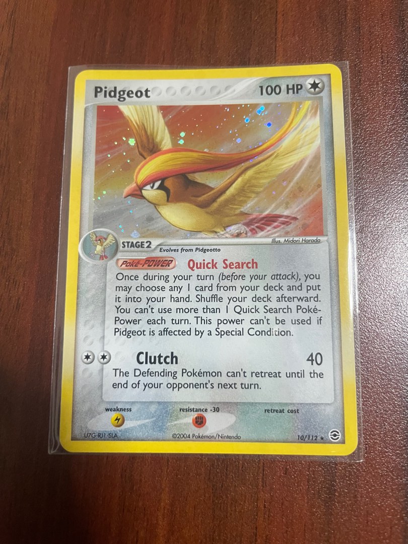 2004 Pidgeot Holo 10/112 Pokemon Ex Firered and Leafgreen Vintage ...