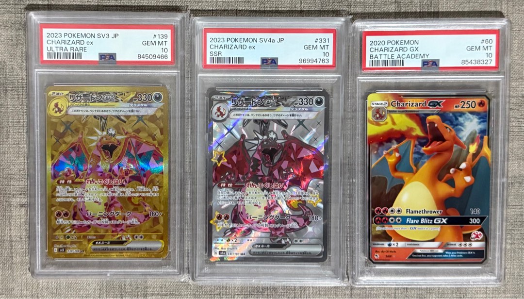 3 x Charizards PSA 10 slabs, Hobbies & Toys, Toys & Games on Carousell