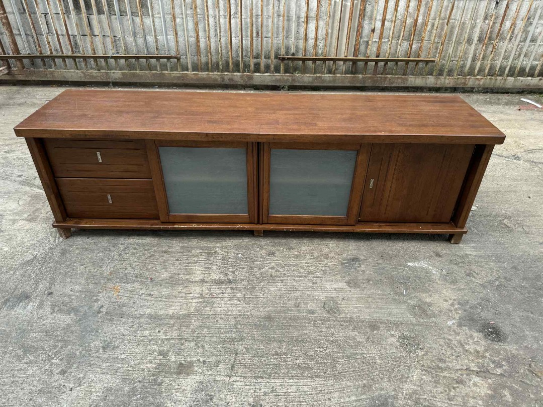 7ft Solid TV Cabinet Drawer Rack Drawer Console Bench, Furniture & Home ...