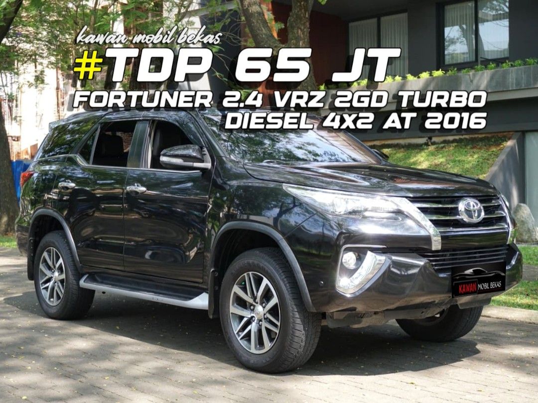 ( TDP 65jt ) Toyota Fortuner 2.4 VRZ 2GD TURBO DIESEL 4x2 AT 2016 Hitam ...