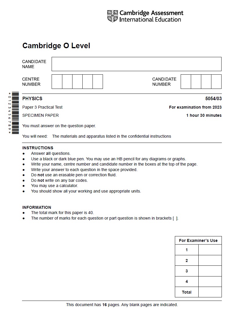 [Physics Practical] O level Physics Preparatory Practical Kits | Exam ...