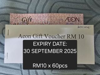 AEON GIFT VOUCHER RM20 ( RM1000 ), Tickets & Vouchers, Vouchers on ...