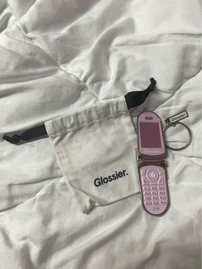 Authentic Glossier Los Angeles Flip Phone Mirror Keychain LA Exclusive ...