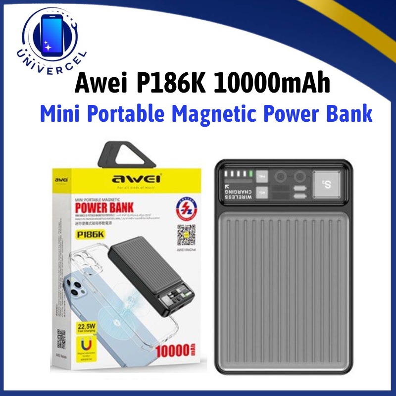 AWEI P186K 10000mAh Magnetic Power Bank Fast Charging & Portable, 10 ...