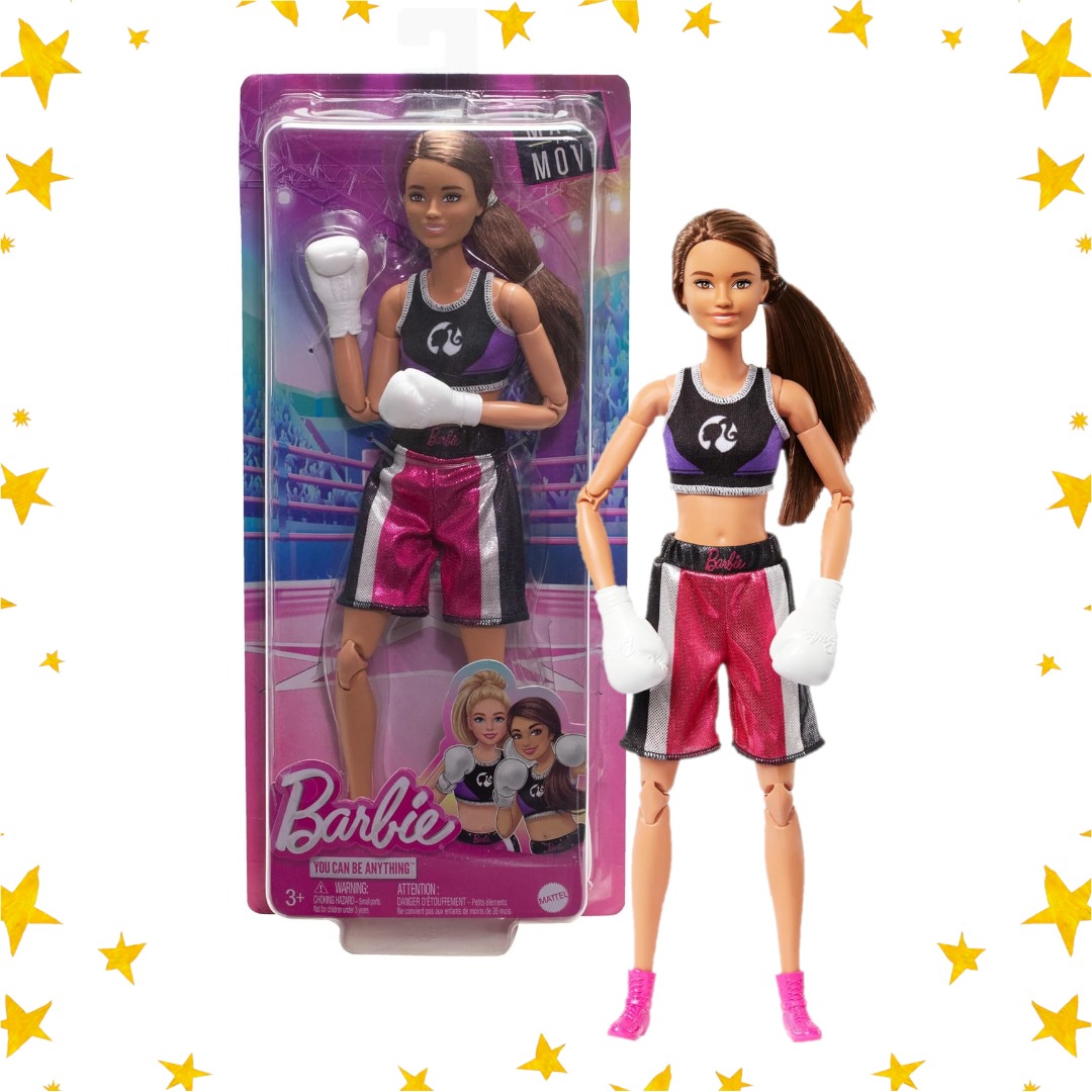Barbie Careers Made to Move Brunette Boxer Doll, Hobbies & Toys, Toys ...