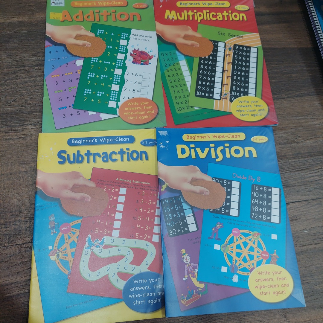 BOOK - MATHEMATIC BOOKS BEGINNER'S WIPE CLEAN ADDITION - SUBTRACTION ...