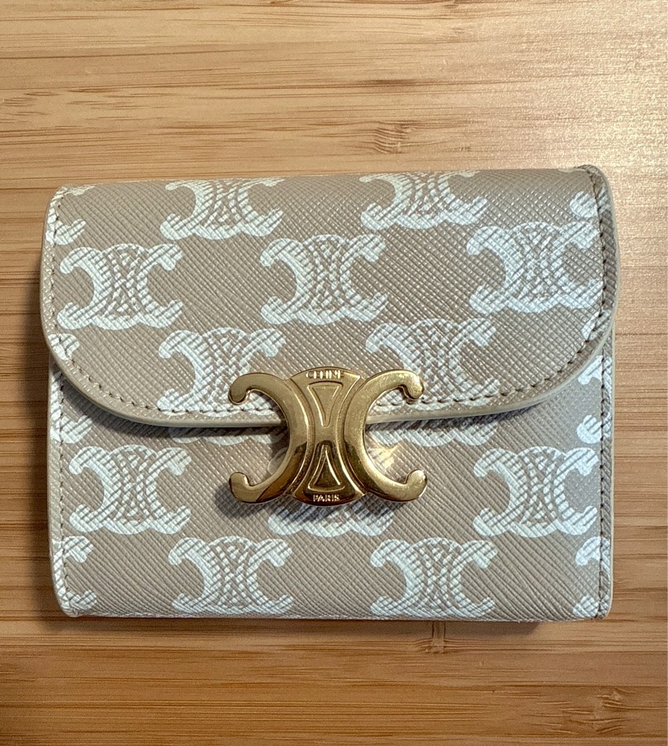 Celine Triomphe Small Wallet in Canvas, Luxury, Bags & Wallets on Carousell