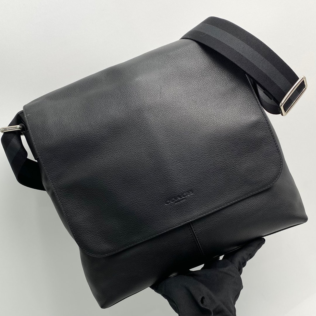 COACH LEATHER C1861 F28576 CHARLES SMALL MESSENGER BAG 257003608 ...