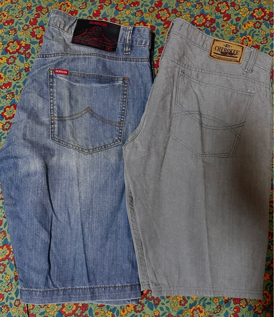 Denim shorts branded by Bobson and Cherokee, Men's Fashion, Bottoms, Shorts on Carousell