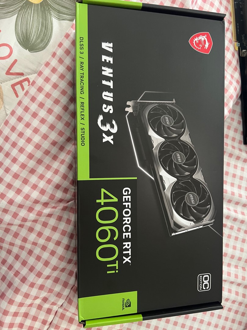 Gpu MSI RTX 4060 Ti Ventus 3X 3 fans 8gb, Computers & Tech, Parts ...