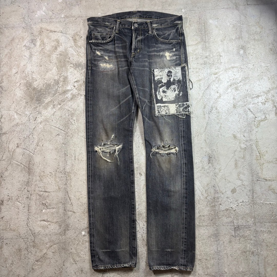 Hysteric Glamour - Destroy All Monsters - Studded Denim Selvedge Pants ...