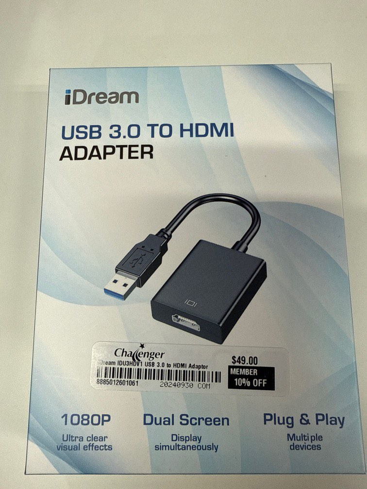 iDream USB 3.0 to HDMI Adpater, Computers & Tech, Parts & Accessories ...