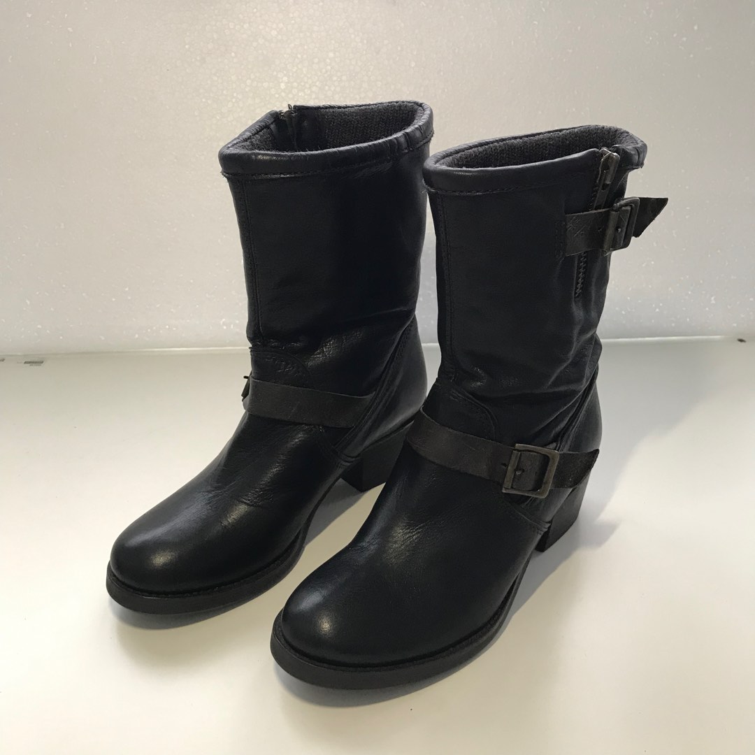 ING black leather Engineers Boots, Women's Fashion, Footwear, Boots on ...