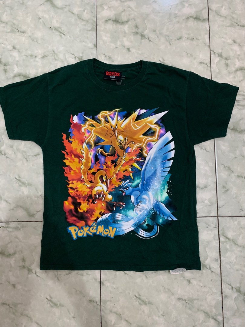 Kaos anime pokemon faded green (vintage), Fesyen Pria, Pakaian , Atasan ...