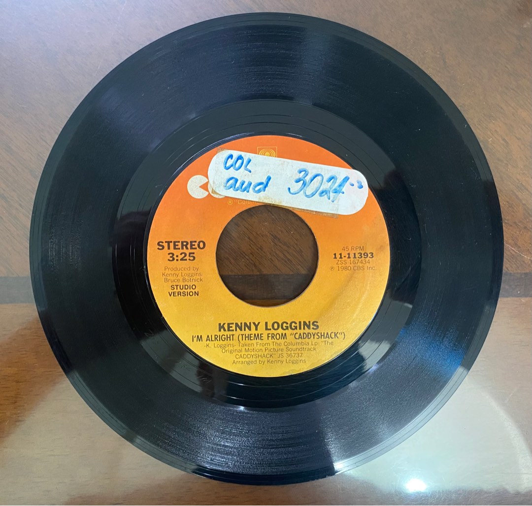 Kenny Loggins – I'm Alright THEME FROM CADDYSHACK - Original Pop Music Vinyl Plaka 45 Rpm - VG ...