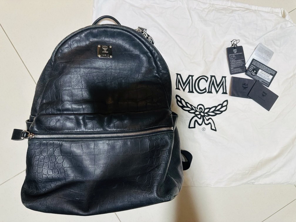 MCM Medium Black Haversack Full Crocodile Leather, Luxury, Bags ...