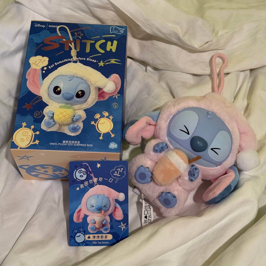 Official Miniso x Stitch Eat Something Before Sleep Series - Milk Tea ...
