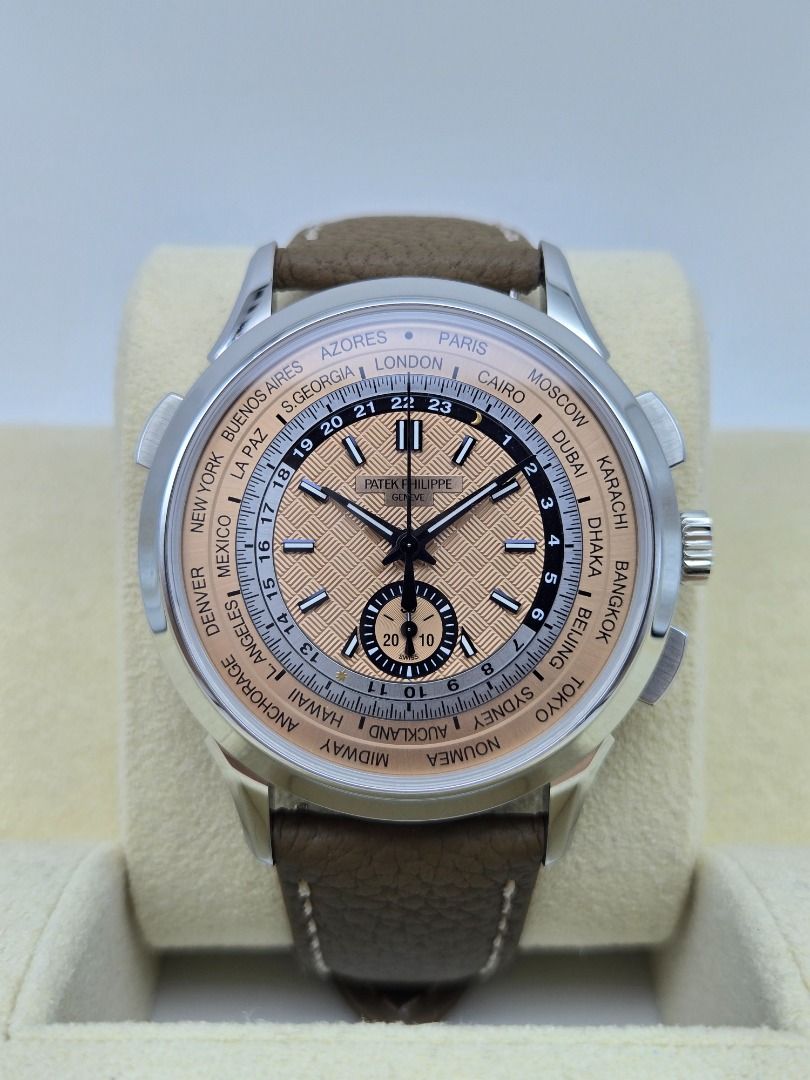 Patek Philippe 5935A World Time Flyback Chronograph Salmon Guilloche ...