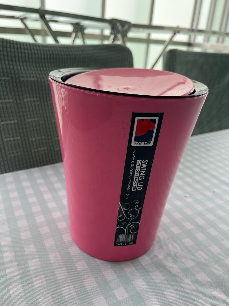 Pink dustbin medium size, Furniture & Home Living, Bathroom & Kitchen ...
