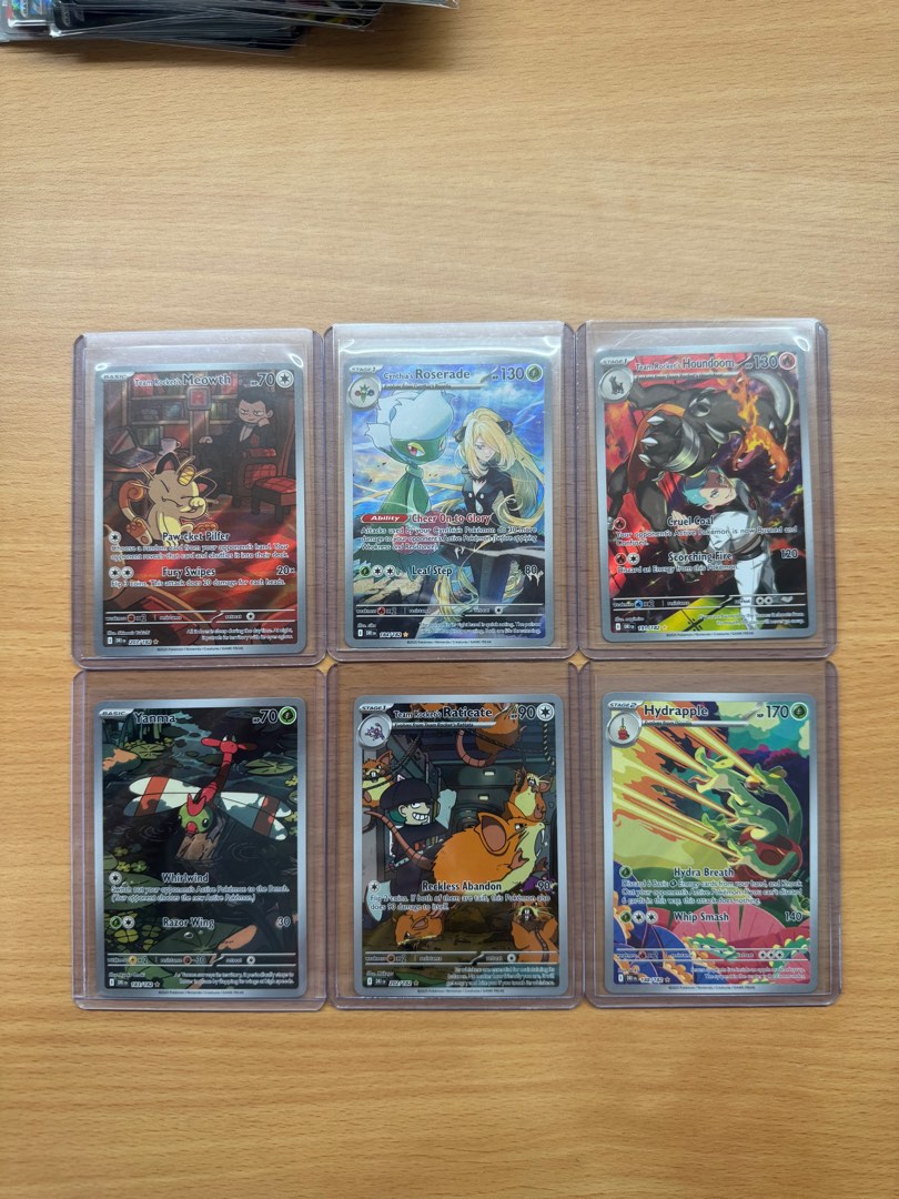 Pokemon Destined Rivals Team Rocket’s Meowth IR Cynthia’s Roserade IR ...