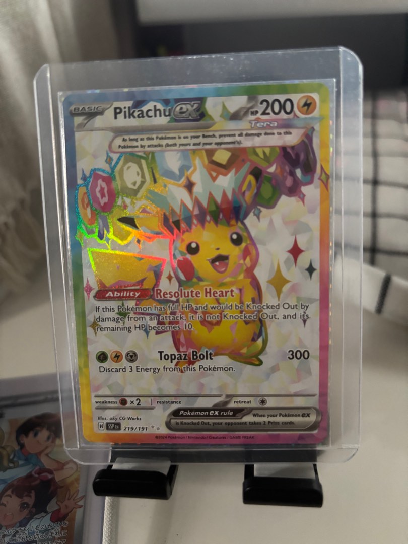 Pokemon Tcg surging sparks pikachu ex full art, Hobbies & Toys, Toys ...