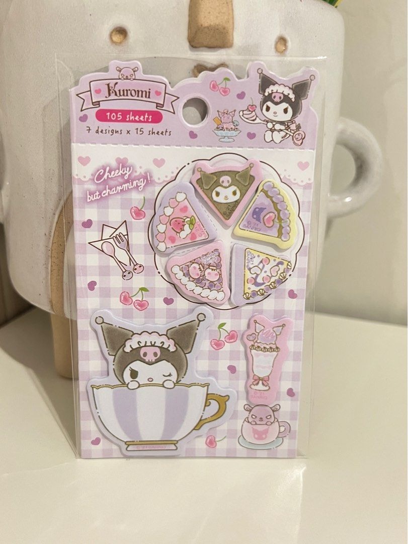 Sanrio Kuromi Tea Party Sticky Notes, Hobbies & Toys, Stationery ...