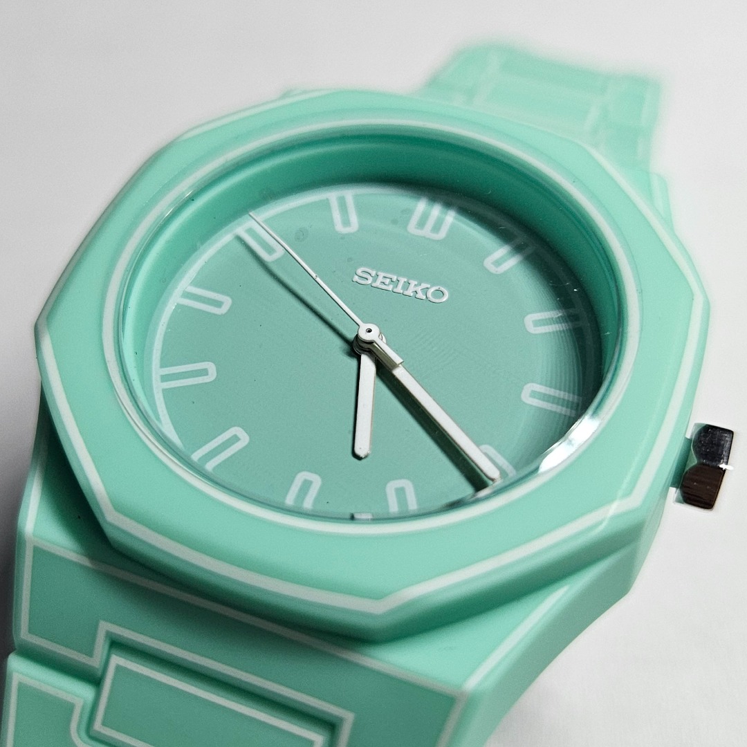 Seiko mod Manga Casioak 3D styled light aqua teal cyan pastel Turquoise ...