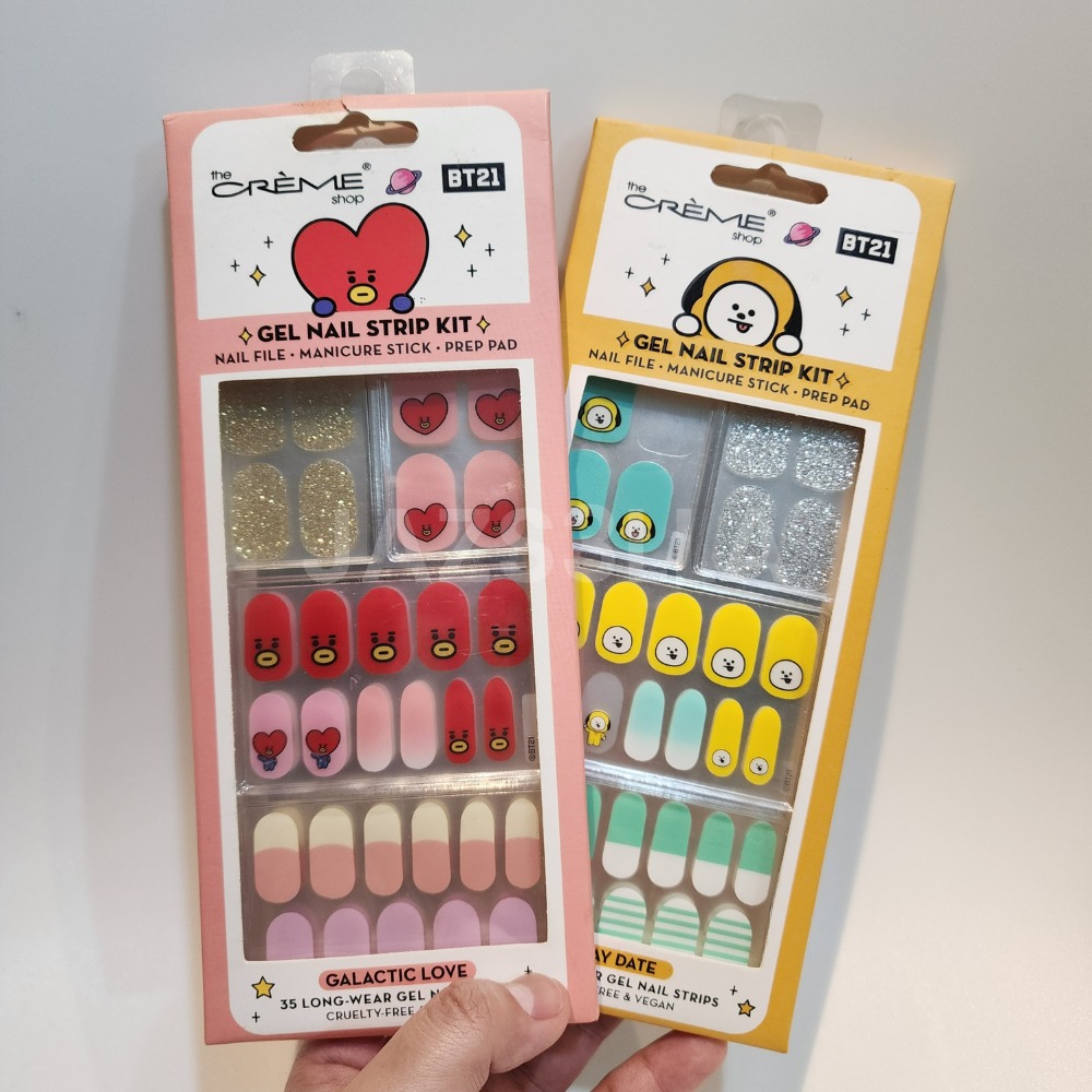 THE CREME SHOP X BT21 Collab Gel Nail Strip Kit BUNDLE (Tata Galactic ...