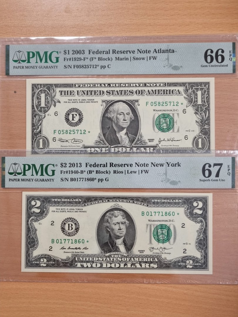 USD $1 and $2 replacement notes, Hobbies & Toys, Memorabilia ...