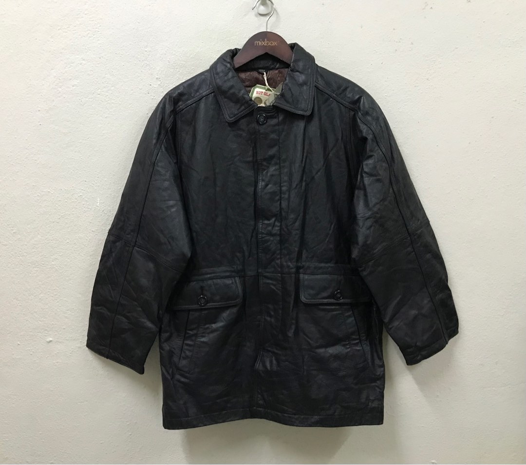 Vintage Hot Glass Leather Jacket, Men's Fashion, Coats, Jackets and ...
