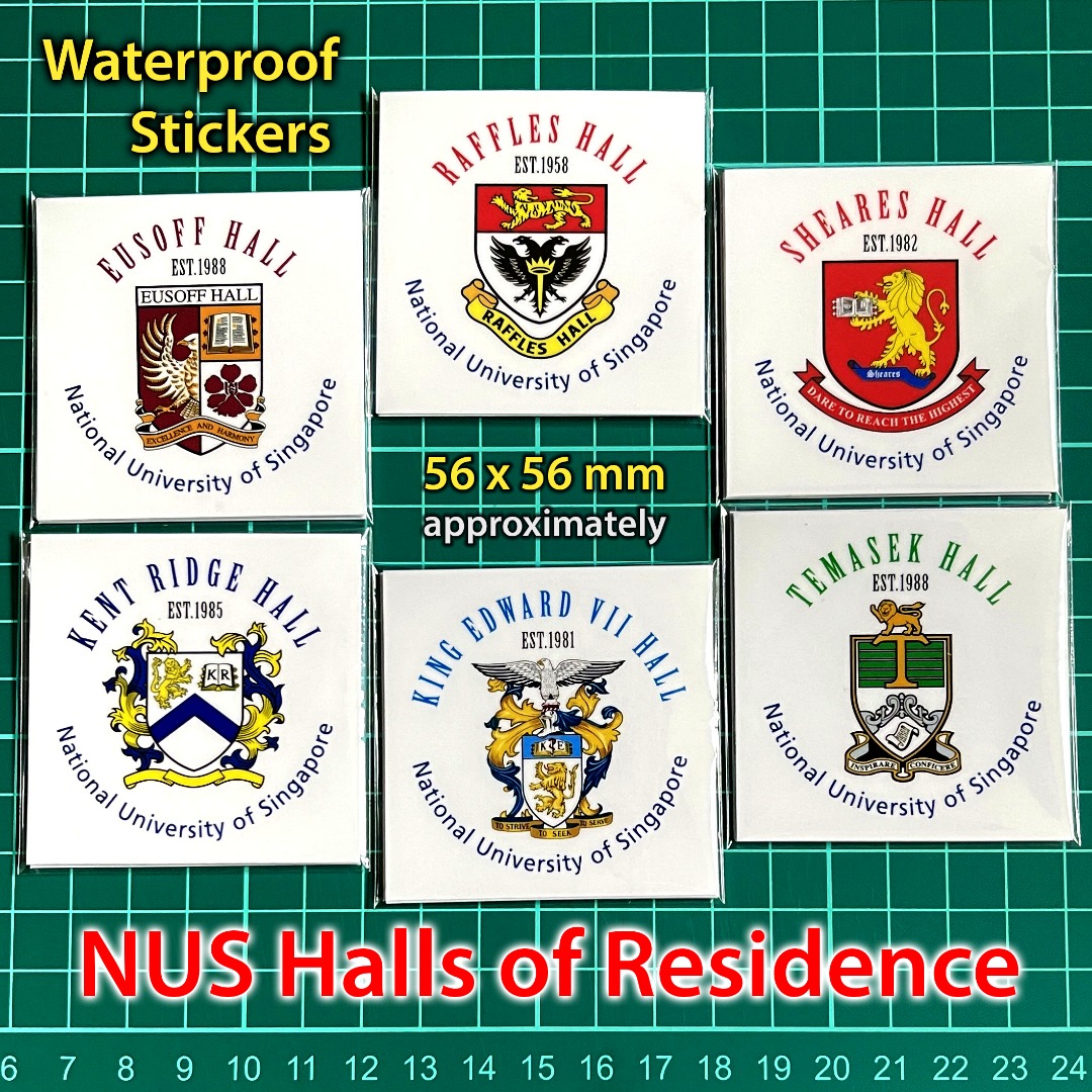 Waterproof Stickers : NUS Halls of Residence . Eusoff / Raffles ...