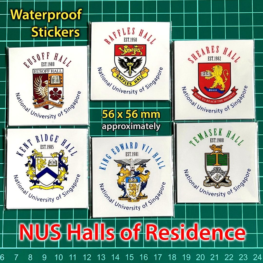 Waterproof Stickers : NUS Halls of Residence . Eusoff / Raffles ...
