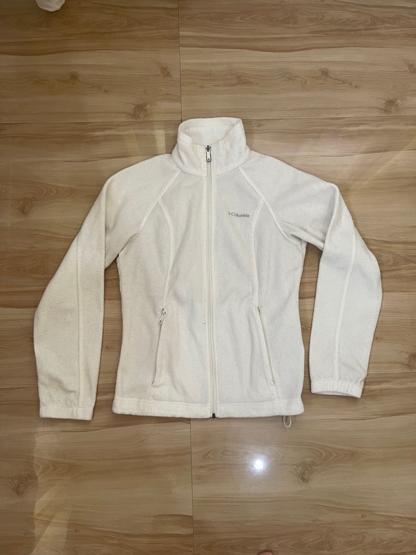 White Columbia Fur Fluffy Jacket, Women's Fashion, Coats, Jackets and ...