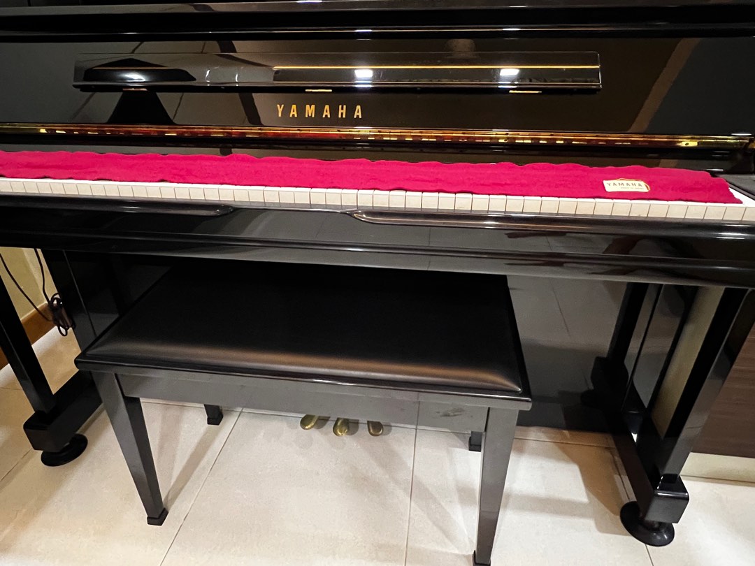 Yamaha piano upright U1J PE with bench, Hobbies & Toys, Music & Media, Musical Instruments on ...