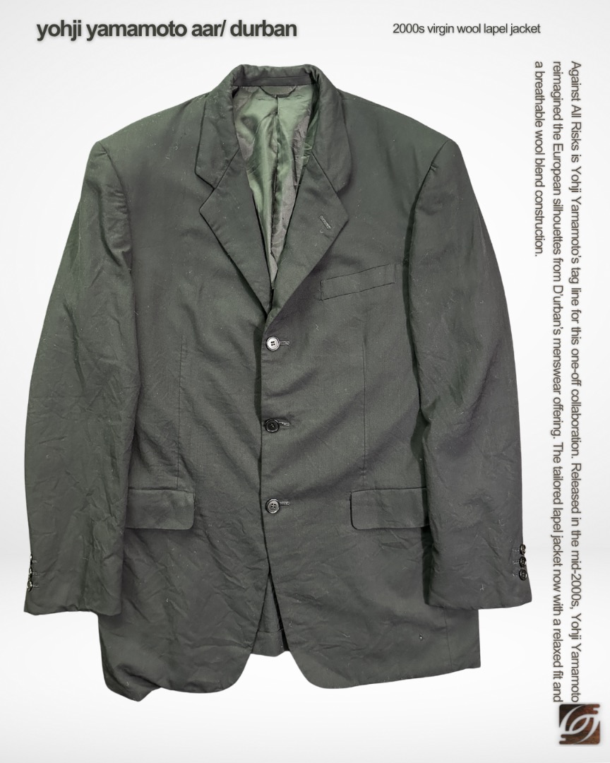 Yohji Yamamoto 2000s Durban AAR Wool Lapel Jacket, Men's Fashion, Coats, Jackets and Outerwear ...