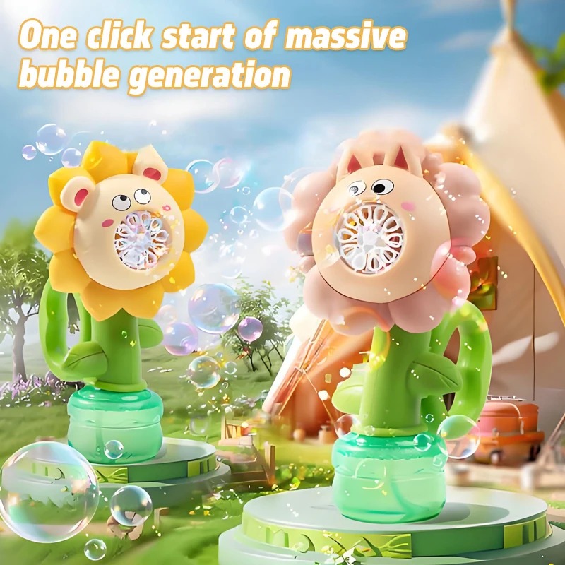 2025 New Swinging Flower Bubble Machine Cartoon Sunflower Seven Color ...